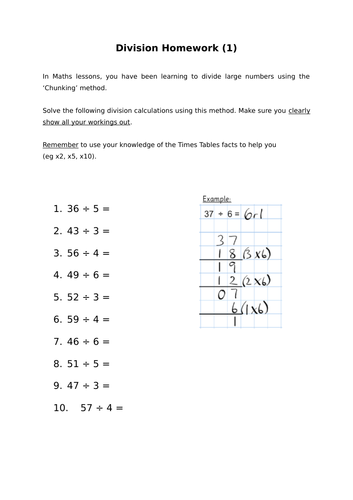 Chunking Division | Teaching Resources