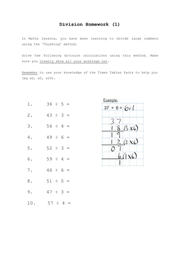 Chunking Division | Teaching Resources Chunking Division | Teaching Resources