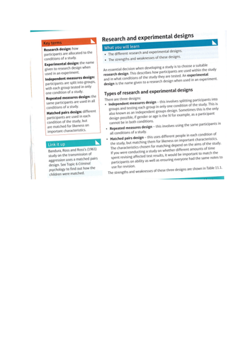 Edexcel Psychology (9-1) GCSE New Spec Unit 1 Lesson 3 - Experimental ...