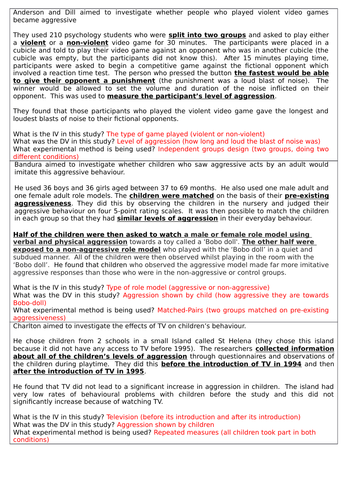 Edexcel Psychology (9-1) GCSE New Spec Unit 1 Lesson 3 - Experimental ...