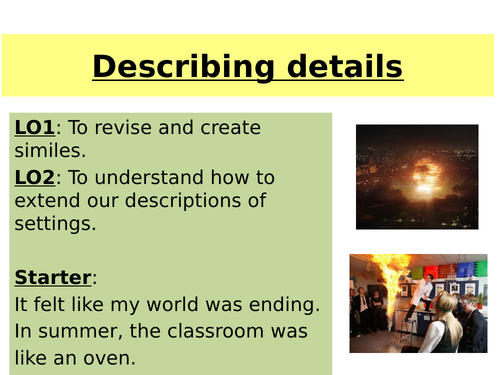 Descriptive writing - details | Teaching Resources