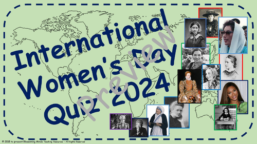 International Women's Day Quiz 65 questions : Women's History Month ...