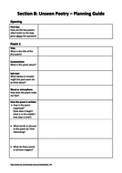 Unseen Poetry - Response Planning Sheet | Teaching Resources