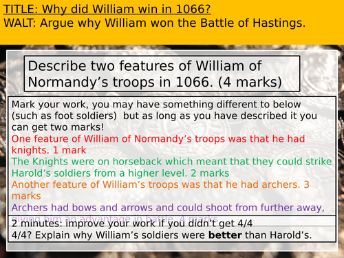 Norman Conquest (Edexcel history 9-1) Why did William win the Battle of ...