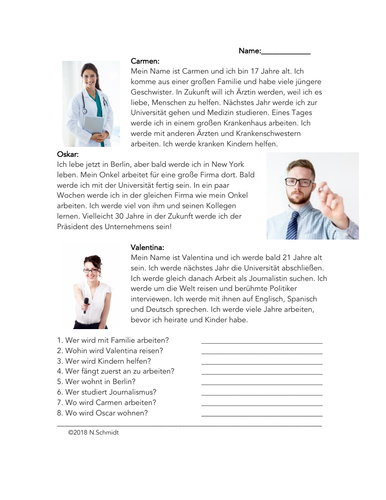 German Reading in Future Tense - Deutsch Lesung mit Zukunft - werden ...