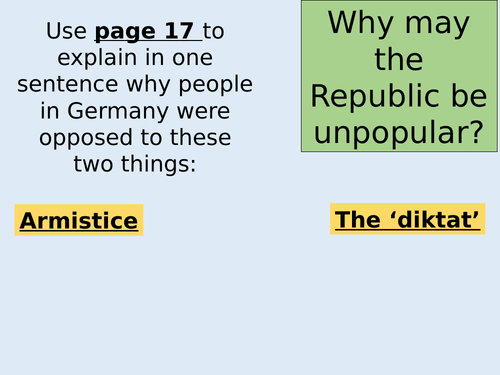 Treaty of Versailles (Edexcel 9-1 GCSE Weimar and Nazi Germany) Lesson ...