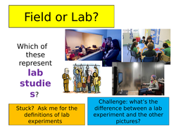 Edexcel Psychology (9-1) GCSE New Spec Unit 1 Lesson 6 - Field Experiments | Teaching Resources