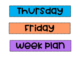 Week label drawer labels days of the week Monday Tuesday Wednesday plan ...