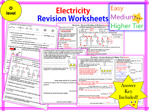 Electricity Revision Worksheet -O level | Teaching Resources
