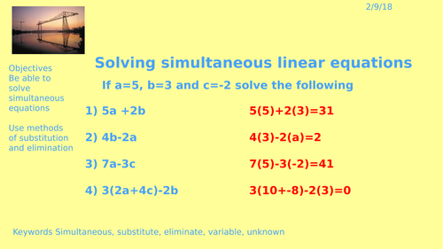 Linear Simultaneous Equations | Teaching Resources