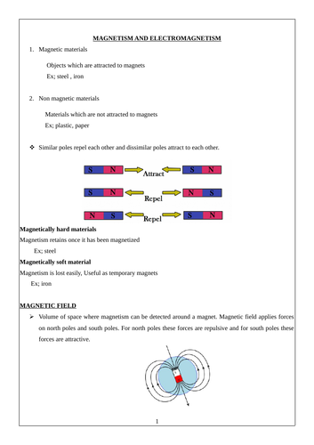 IGCSE PHYSICS - MAGNETISM AND ELECTROMAGNETISM | Teaching Resources IGCSE PHYSICS - MAGNETISM AND ELECTROMAGNETISM | Teaching Resources