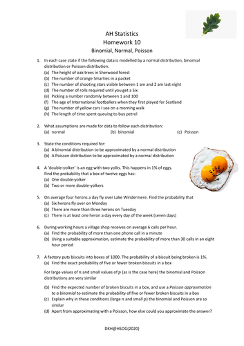 AH Statistics - Homework | Teaching Resources