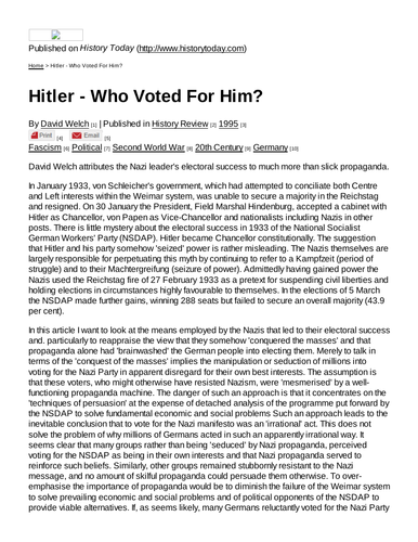 Nazi Propaganda | Teaching Resources