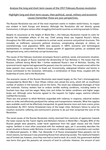 The February Revolution 1917 | Teaching Resources