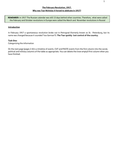 The February Revolution 1917 | Teaching Resources