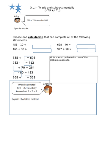 Addition and subtraction Y3 (Based on White Rose resources) | Teaching ...