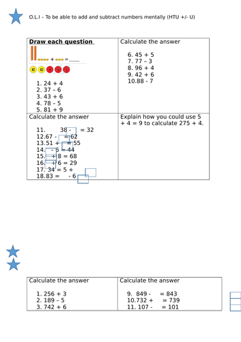 Addition and subtraction Y3 (Based on White Rose resources) | Teaching ...