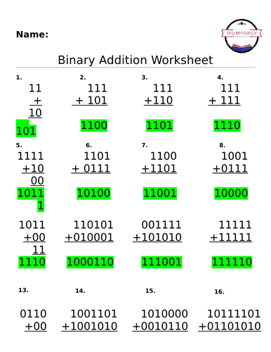 Denary, Binary and Binary Addition lesson | Teaching Resources Denary, Binary and Binary Addition lesson | Teaching Resources