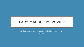 Lady Macbeth's Power | Teaching Resources
