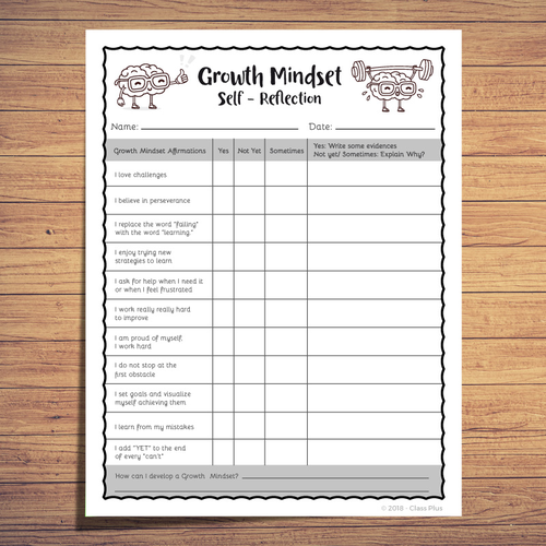 Free Growth Mindset Reflection Chart – English and Spanish Resource ...
