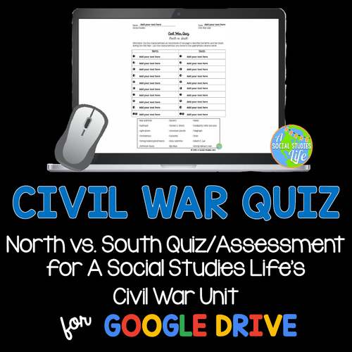 Civil War Quiz or Activity | Teaching Resources