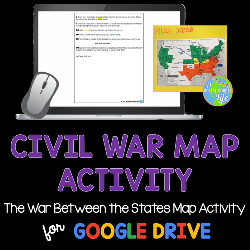 Civil War Map Activity | Teaching Resources