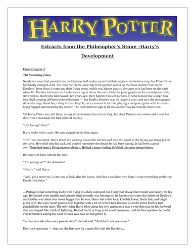 Harry Potter and the Philosopher's Stone - Harry's Developing Character ...