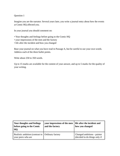 CIE IGCSE English First Language (0500) - Paper 2 | Teaching Resources