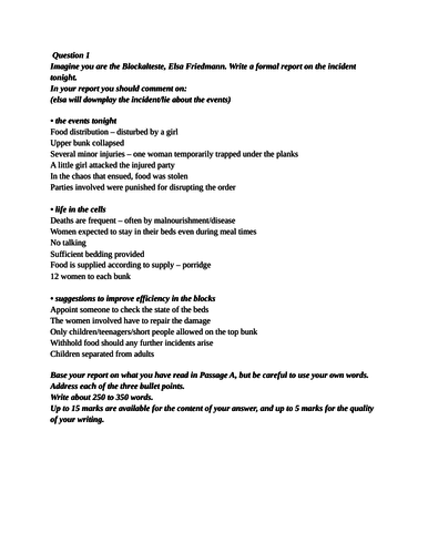 CIE IGCSE English First Language (0500) - Paper 2 | Teaching Resources