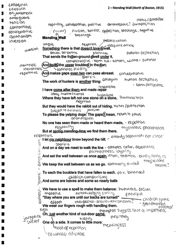 Robert Frost - Mending Wall | Teaching Resources