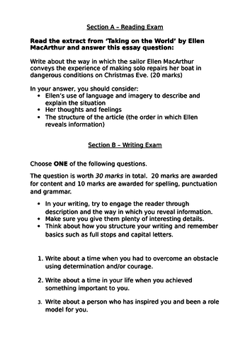 Key Stage 3 English Language Exams | Teaching Resources