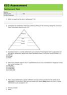 Settlement Test | Teaching Resources