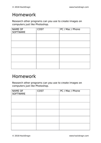 Beginning Photoshop - Setting Up And Tools | Teaching Resources