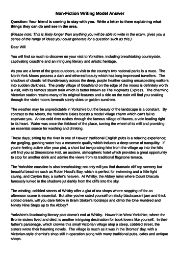 GCSE English Non-Fiction Writing Models | Teaching Resources