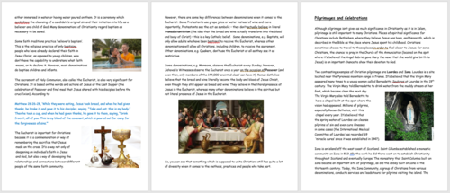 Christianity - Practices Revision Guide | Teaching Resources