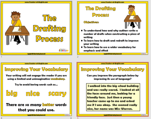 The Drafting Process (includes a 12 slide PowerPoint and 3 worksheets ...