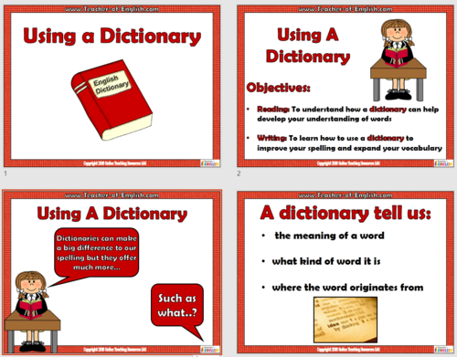 Dictionary Skills (includes a 13 slide PowerPoint with 3 worksheets ...
