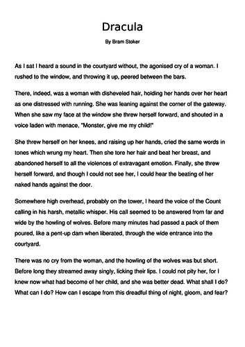 Describing Dracula | Teaching Resources