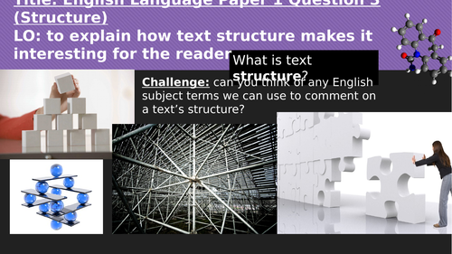 AQA English Language Paper 1 Question 3 - Text Structure | Teaching ...