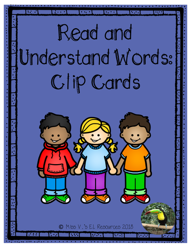 Vocabulary clip cards for English learners | Teaching Resources
