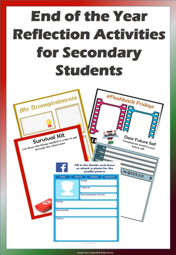 End of the Year Reflection Activities for Secondary Students | Teaching ...
