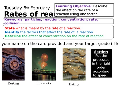 GCSE Rate of reaction - Concentration | Teaching Resources