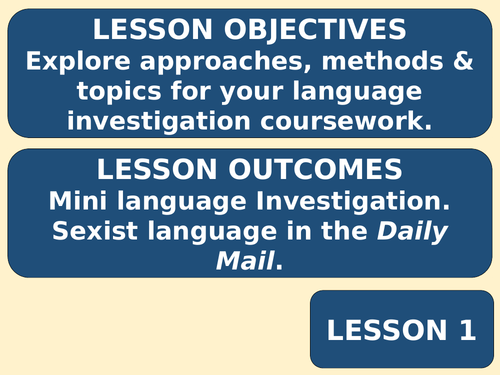 A Level English Language Unit 6 "Coursework" | Teaching Resources