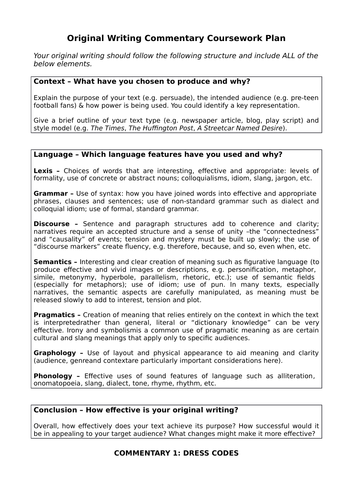 A Level English Language Unit 6 "Coursework" | Teaching Resources