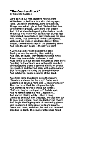 KS2 or KS3 "First World War Poetry" unit of work | Teaching Resources