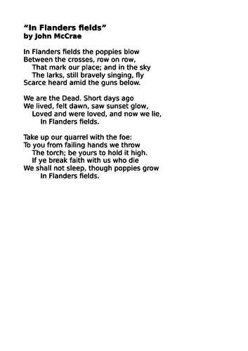 KS2 or KS3 "First World War Poetry" unit of work | Teaching Resources