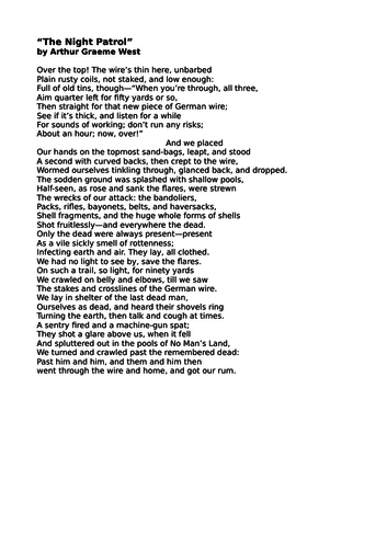 KS2 or KS3 "First World War Poetry" unit of work | Teaching Resources