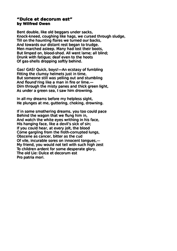 KS2 or KS3 "First World War Poetry" unit of work | Teaching Resources