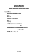 Binomial Theorem, Partial Fractions, Complex Numbers | Teaching Resources
