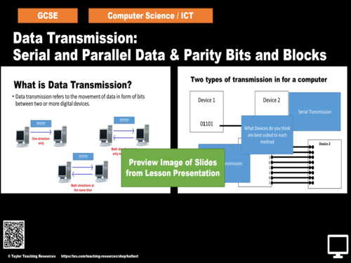 Data Transmission -serial + parallel data / parity bits + blocks -GCSE ...